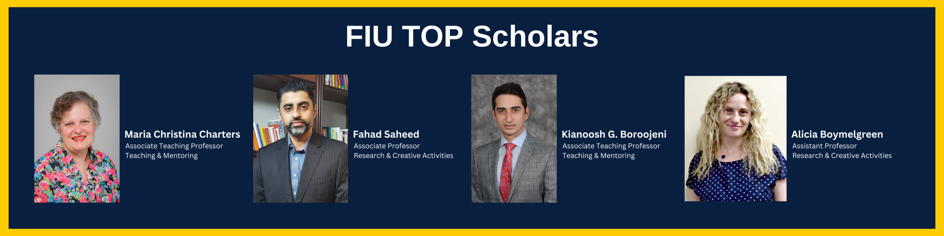Congratulations to the College of Engineering & Computing (CEC) faculty named FIU Top Scholars ...